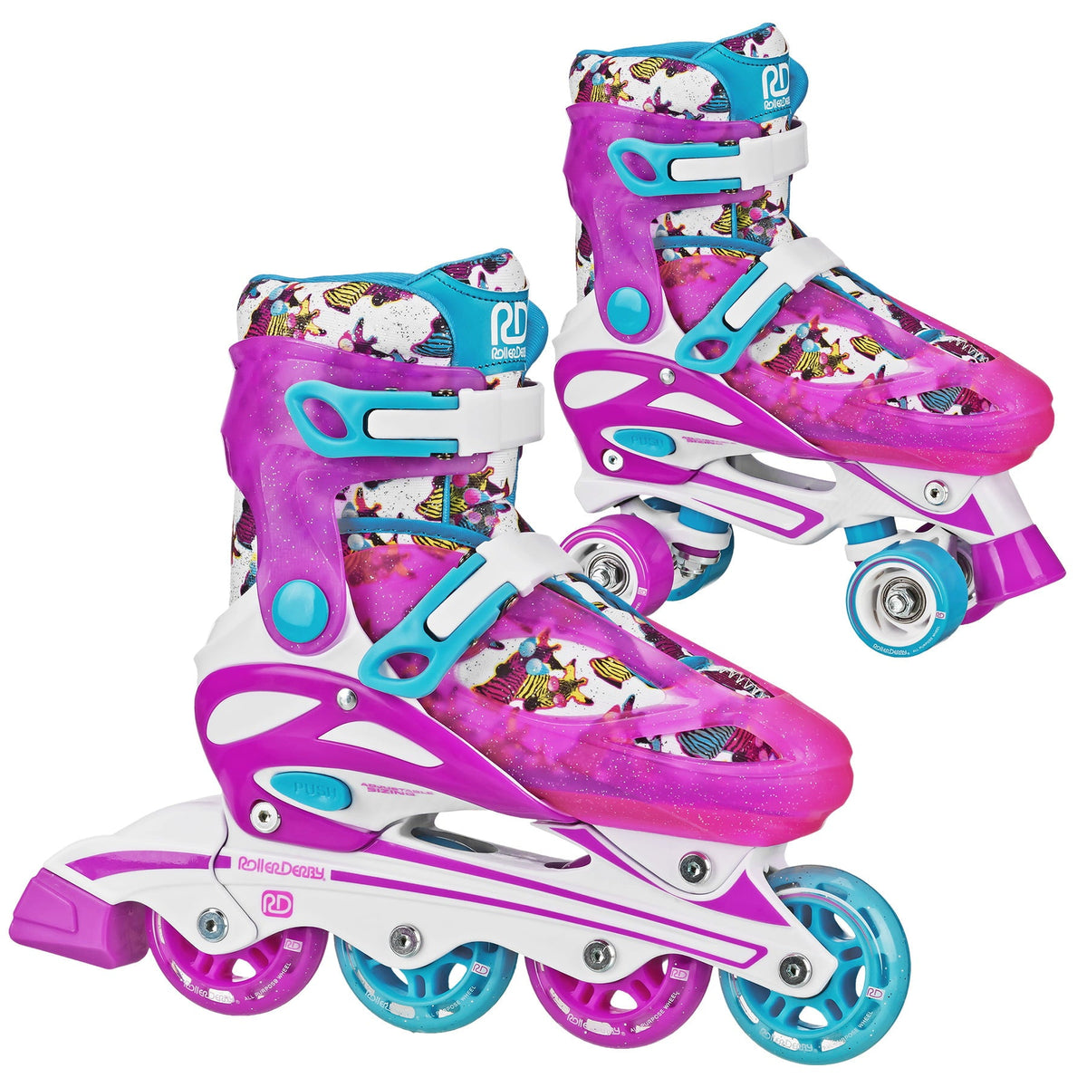 RDS Sprinter Girl's 2-in-1 Quad Skates - Zebra – Skate Warehouse