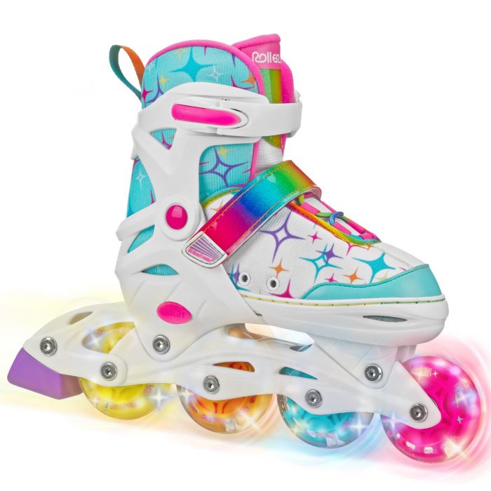 RDS Stryde Light Up Girls White Adjustable Inline Skates – Skate Warehouse